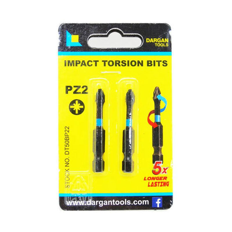 Posi No. 2 Torsion 50mm Bits — General Hardware Supplies Homevalue